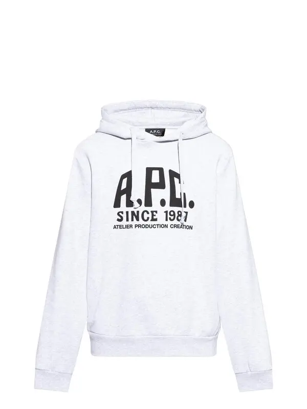 A.p.c. Logo Hooded Sweatshirt - Grey