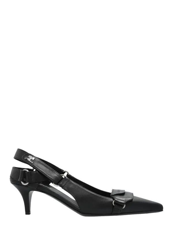 COURREGES Slingback High-heeled Shoes - Black