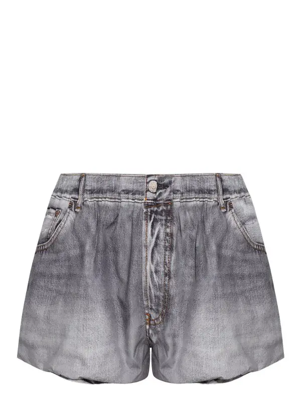 Acne Studios Printed Denim Shorts - Grey