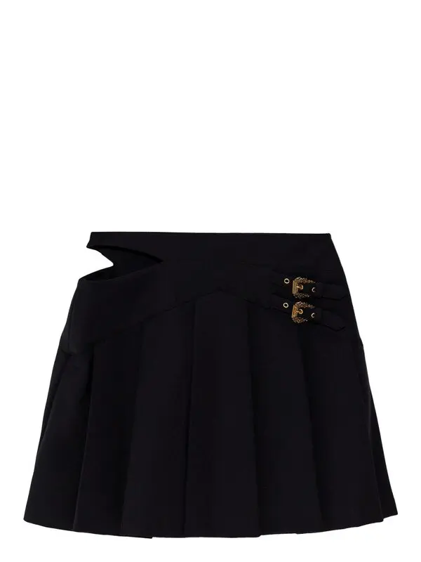 Versace Mini Skirt With Decorative Slit - Black