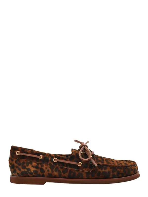 GIANVITO ROSSI Vandee Leopard Print Leather Loafers - Brown