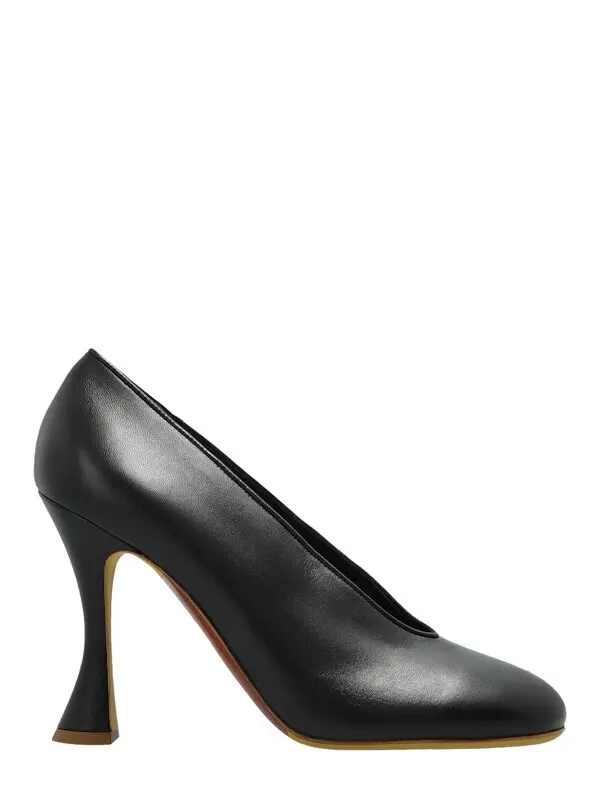 Moschino Leather High-heeled Shoes - Black
