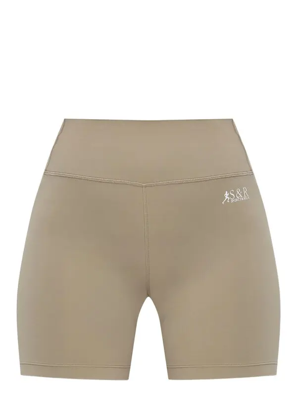 SPORTY & RICH Sr Runner Biker Training Shorts - Beige