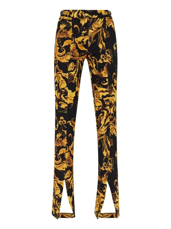 Versace Flared Trousers With Slit Detail - Yellow