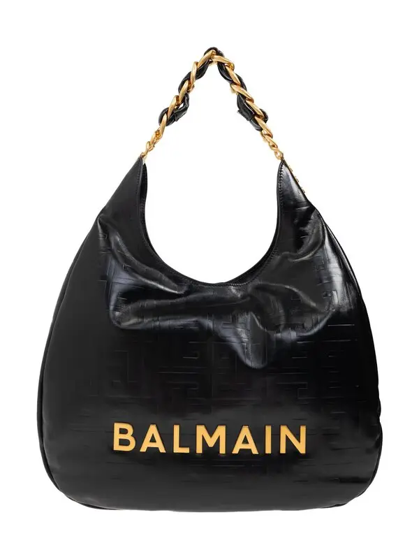 Balmain 1945 Soft Moon Large Hobo Bag - Black