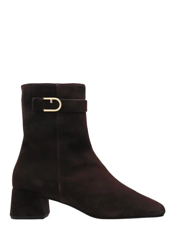 Furla Chic Suede Ankle Boots - Brown