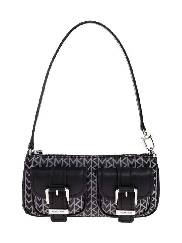 Michael Kors Shoulder Bag With Monogram - Black