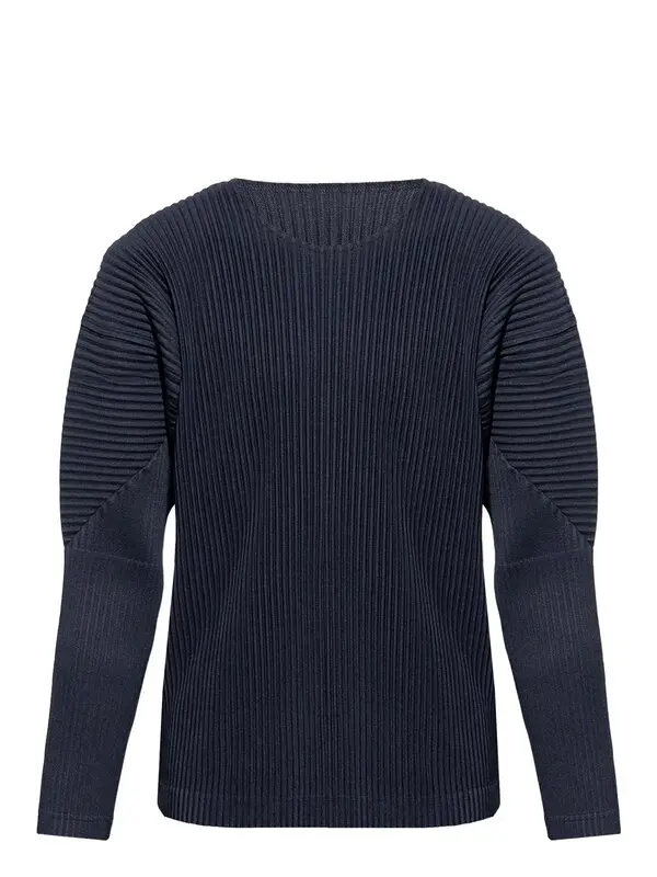 Issey Miyake Pleated Top - Navy Blue