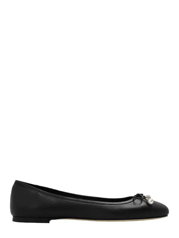 JIMMY CHOO Elme Leather Ballet Flats - Black
