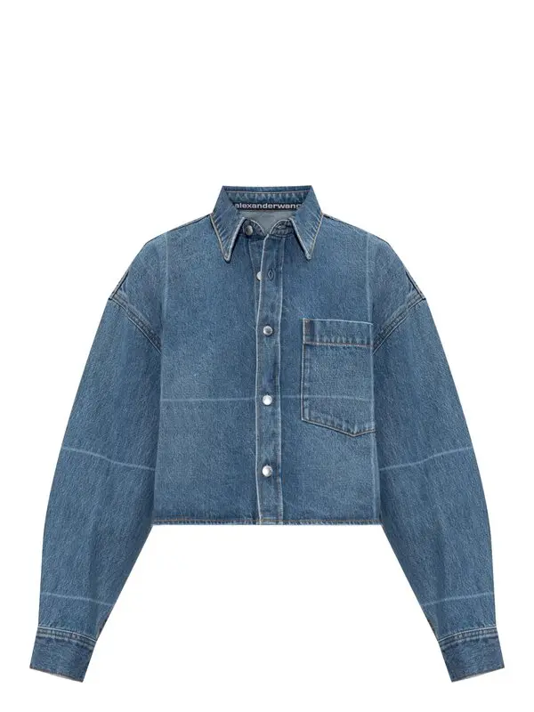 Alexander Wang Denim Jacket With Pocket - Blue