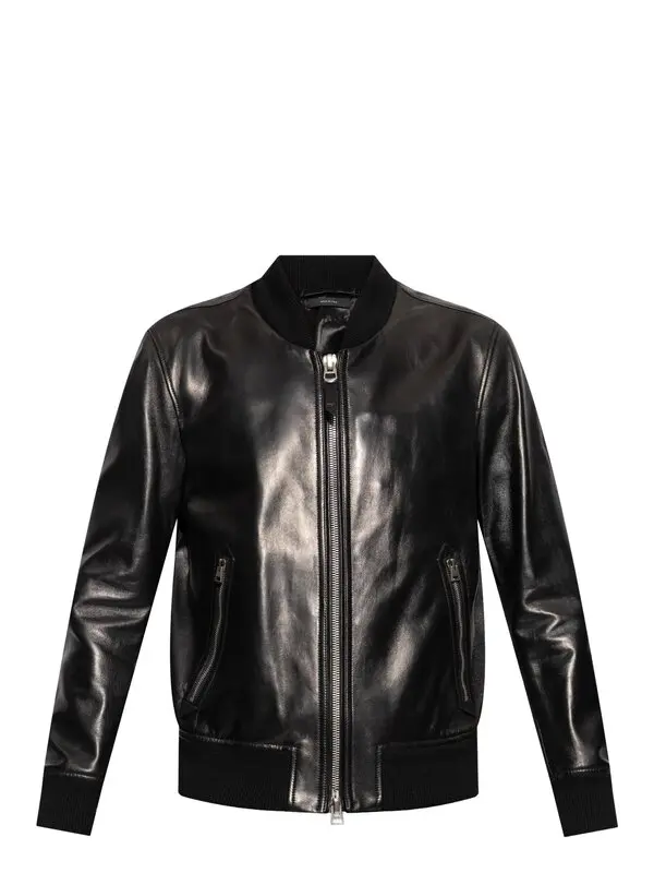 TOM FORD Leather Bomber Jacket - Black