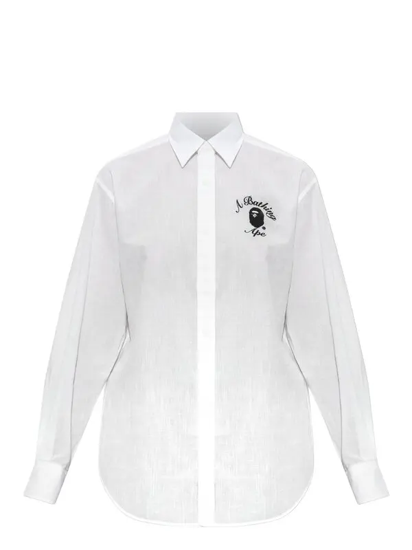 A BATHING APE Logo Shirt - White