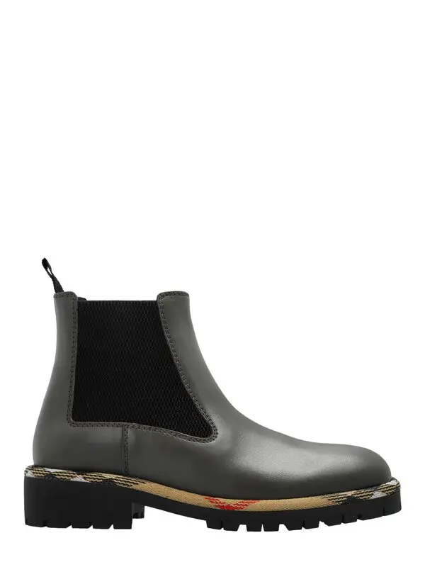 Burberry Leather Chelsea Ankle Boots - Green