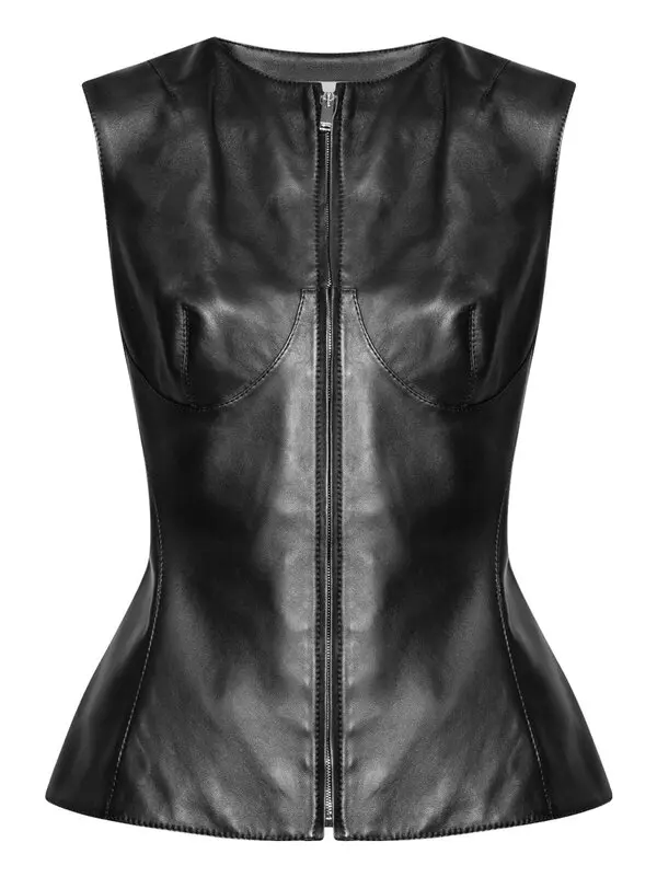 Alexander McQueen Leather Vest - Black