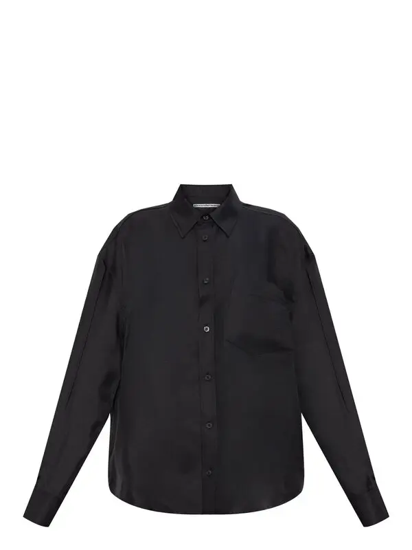 Alexander Wang Silk Shirt With Pocket - Black