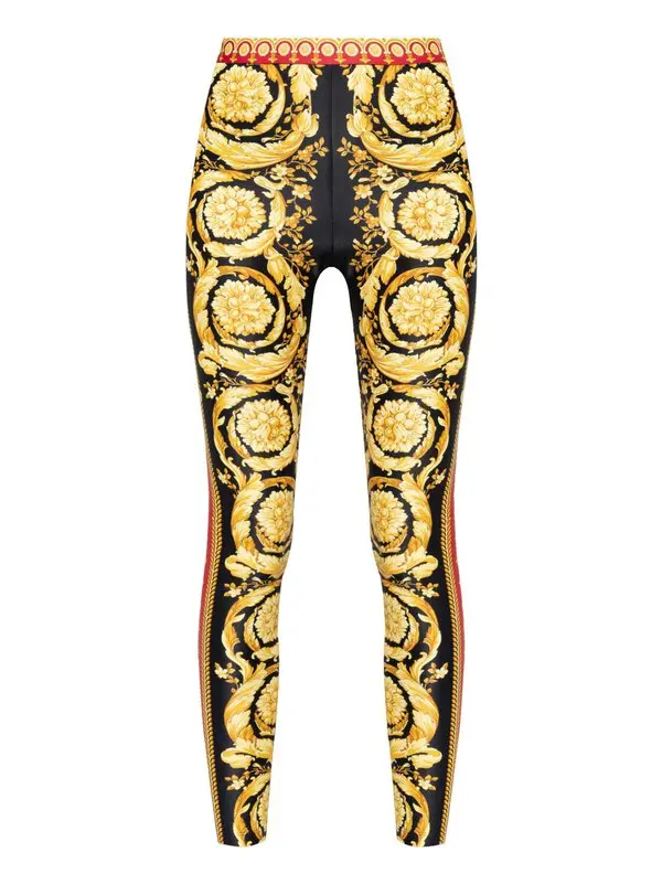 Versace Leggings With 'barocco' Print - Multicolour