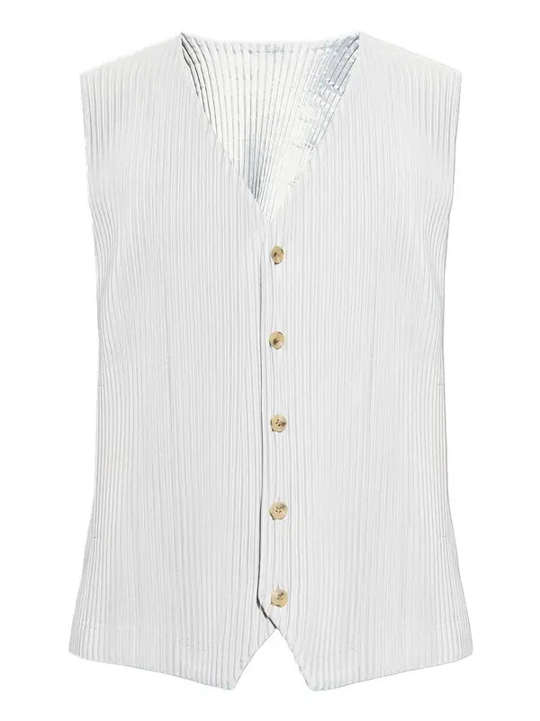 Issey Miyake Pleated Vest - Grey