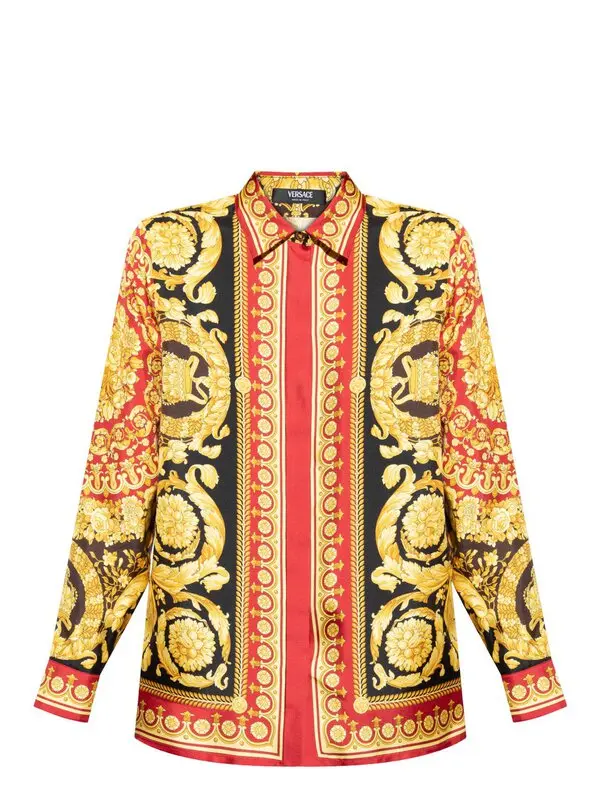 Versace Barocco Print Silk Shirt - Multicolour