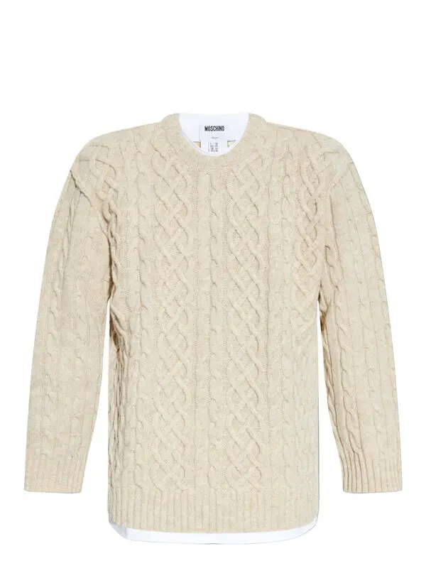 Moschino Cable Knit Wool Sweater - Cream