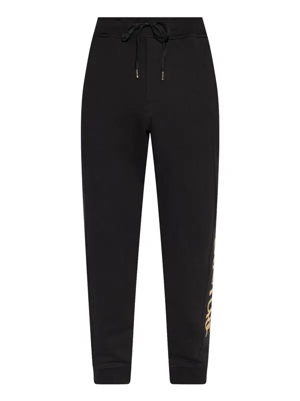Versace Sweatpants With Printed Logo - Black