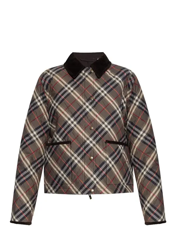 Burberry Plaid Pattern Cotton Jacket - Grey