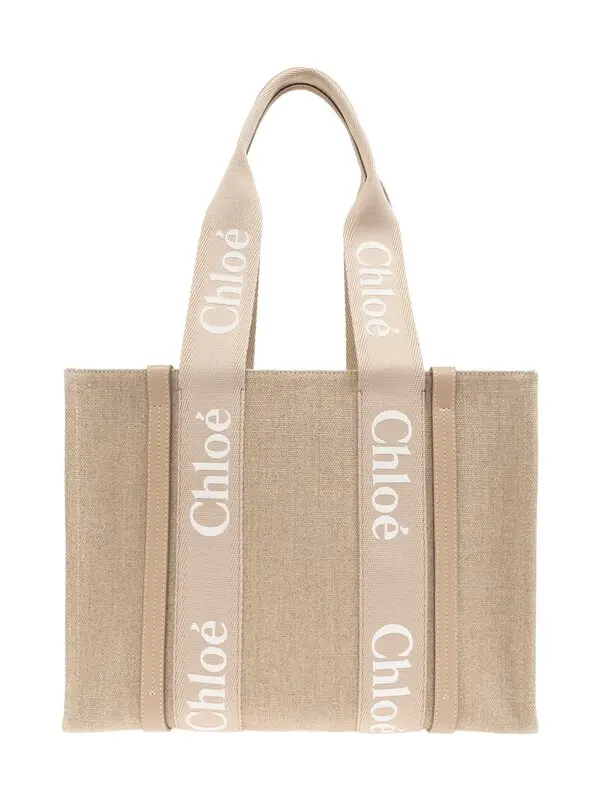 Chloé Woody Medium Shopper Bag - Beige