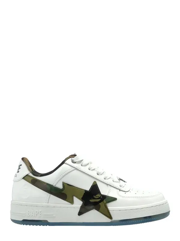 A BATHING APE Low-top Leather Sneakers - White