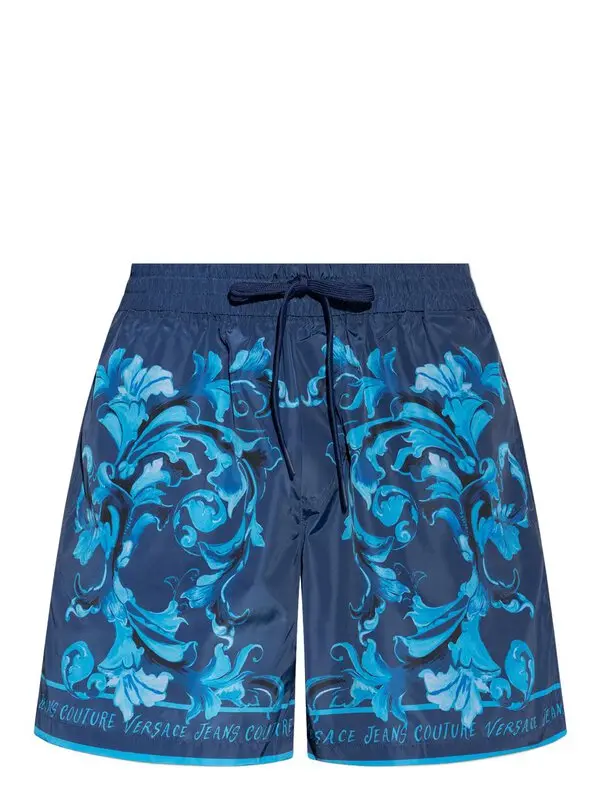 Versace Barocco Print Shorts - Blue