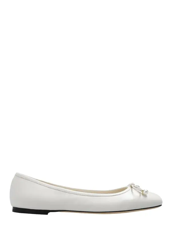 JIMMY CHOO Elme Leather Ballet Flats - Cream