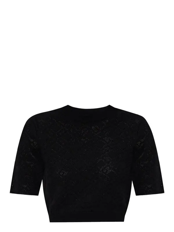 Givenchy Short-sleeve Lace Sweater - Black