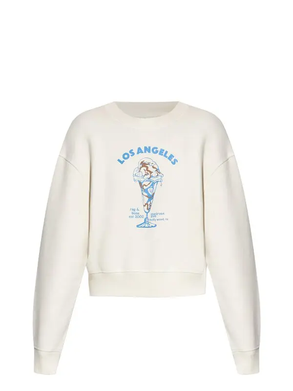 Rag & Bone Printed Crewneck Sweatshirt - Cream