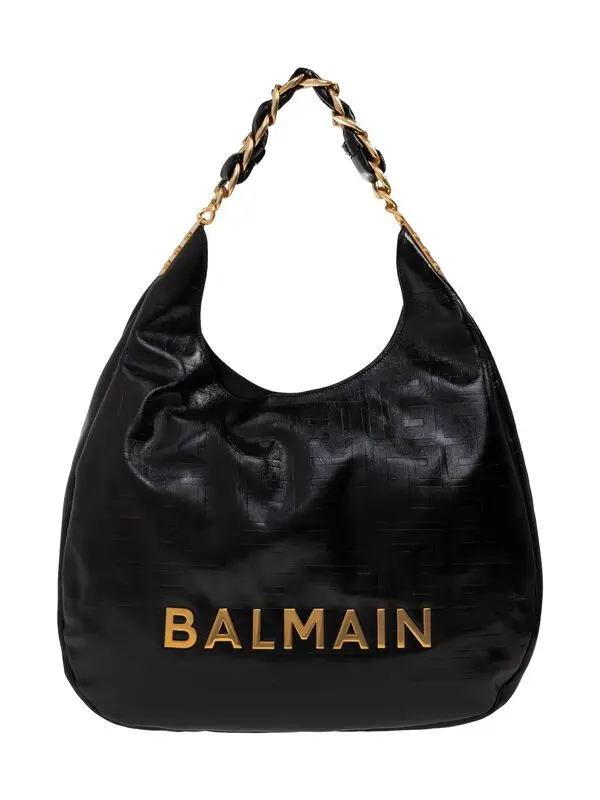 Balmain 1945 Soft Hobo Bag - Black