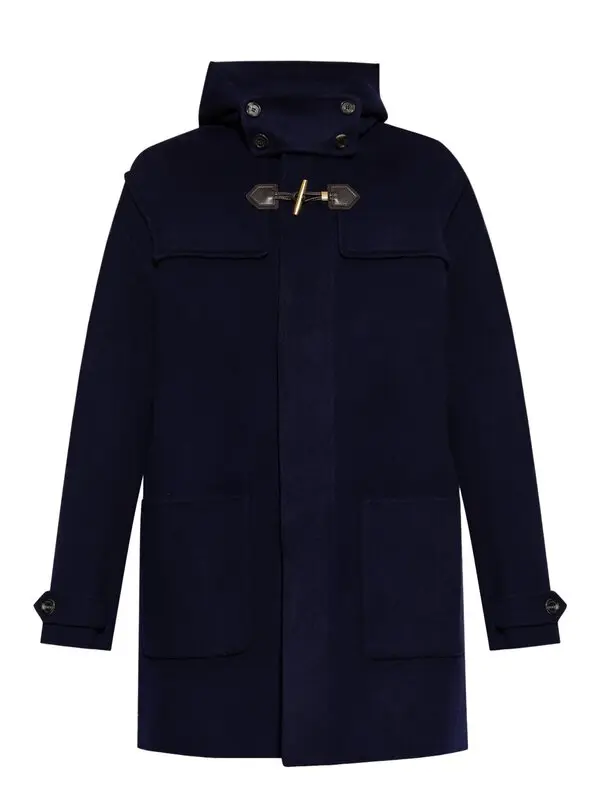 Moschino Wool And Cashmere Duffle Coat - Navy Blue