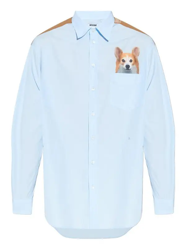 Moschino Shirt With Print - Light Blue