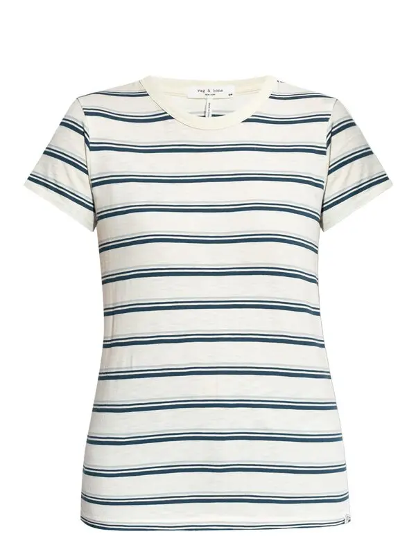 Rag & Bone Striped Pattern T-shirt - Cream