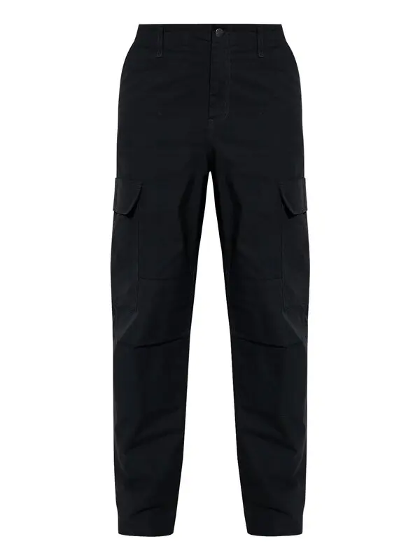 Carhartt Work In Progress Relaxed Fit Cotton Cargo Trousers - Black