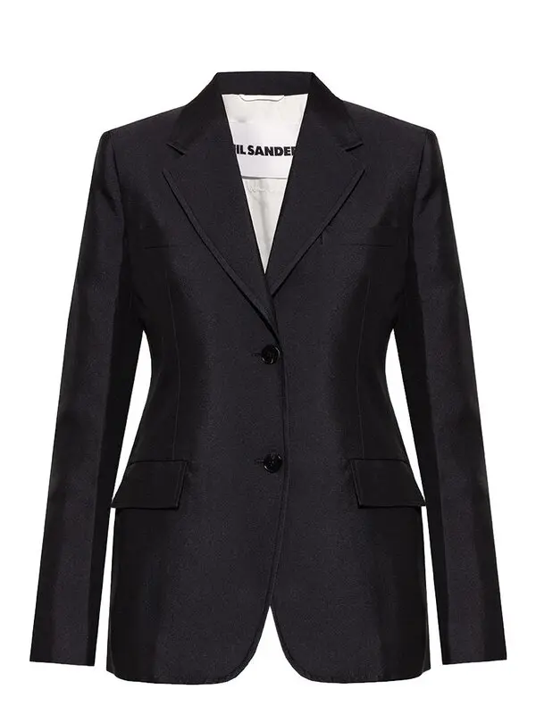 JIL SANDER Single-breasted Blazer - Navy Blue