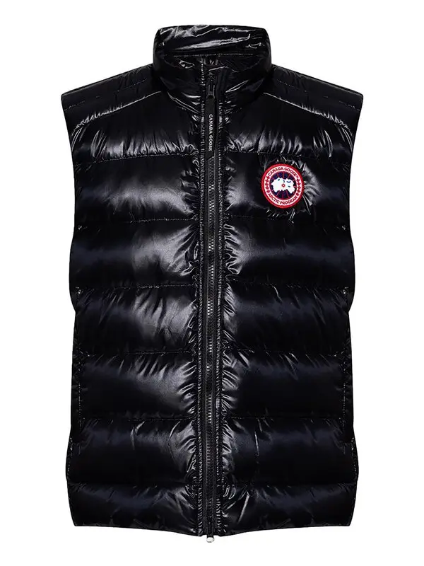 Canada Goose Quilted Down Vest With Logo - Black