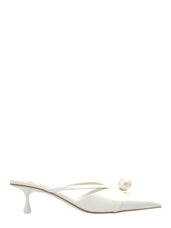 JIMMY CHOO Sana Heeled Mules - Cream
