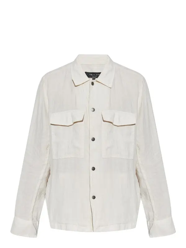 Rag & Bone Linen Shirt With Pockets - Cream