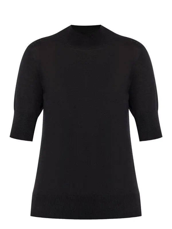 JIL SANDER Top With Stand-up Collar - Black