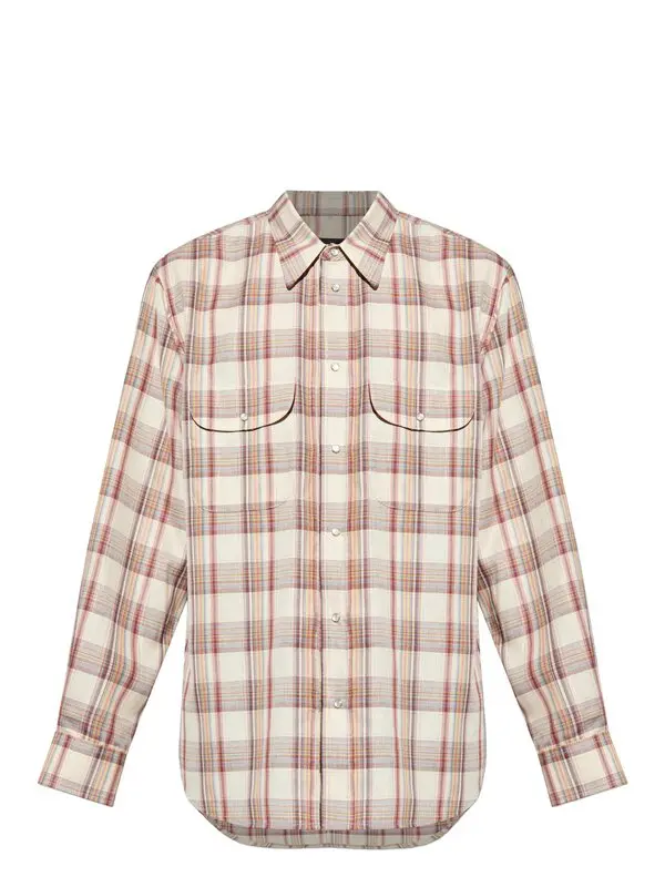 Dsquared2 Checked Shirt With Lurex Thread - Beige