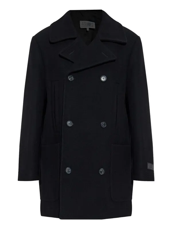 MAISON MARGIELA Double-breasted Wool-cashmere Blend Coat - Black