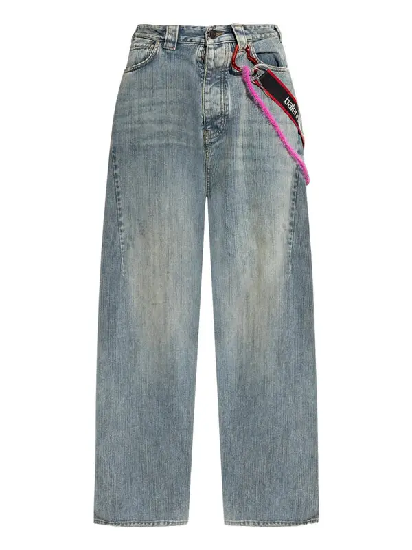 Balenciaga Bootcut Jeans With Decorative Appliqués - Blue