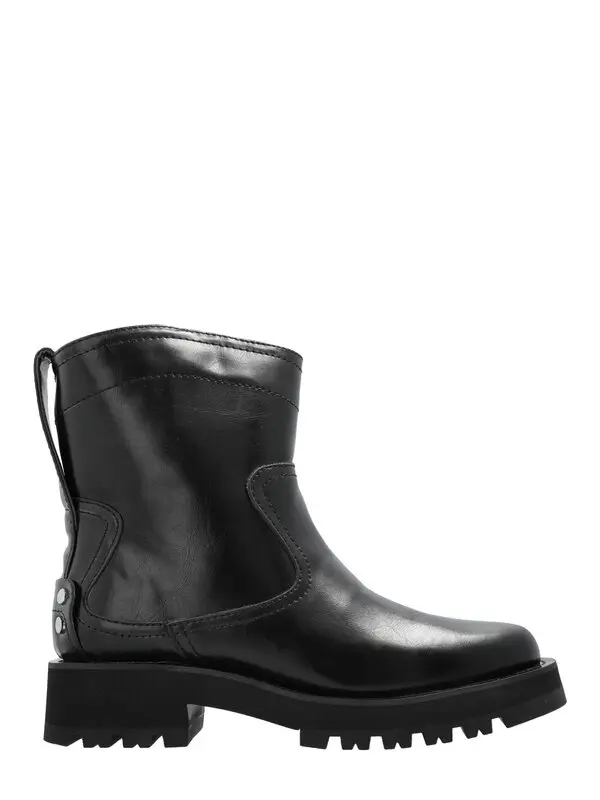 GANNI Eco Leather Ankle Boots - Black