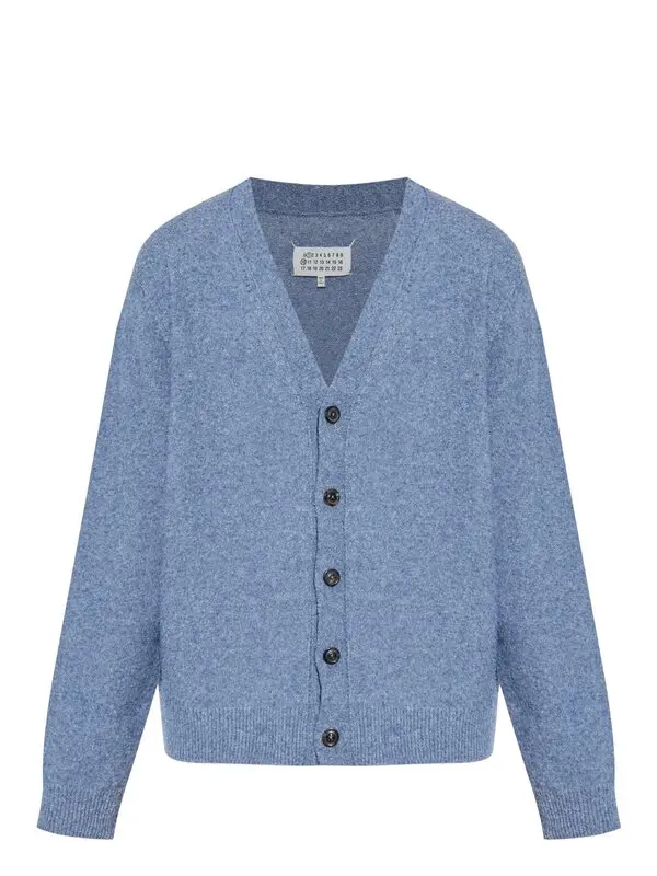 MAISON MARGIELA Wool-trimmed Cardigan - Blue