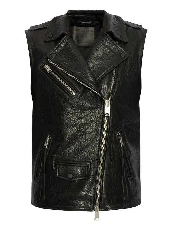 ALLSAINTS Billie Leather Vest - Black