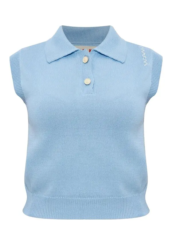 Marni Vest With Polo Collar - Blue
