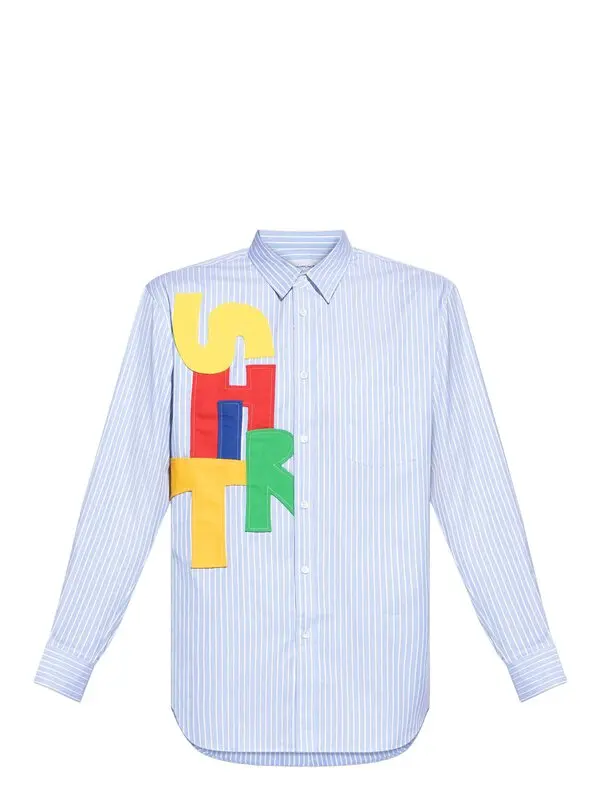 Comme Des Garçons Shirt With Stripe Pattern - Light Blue