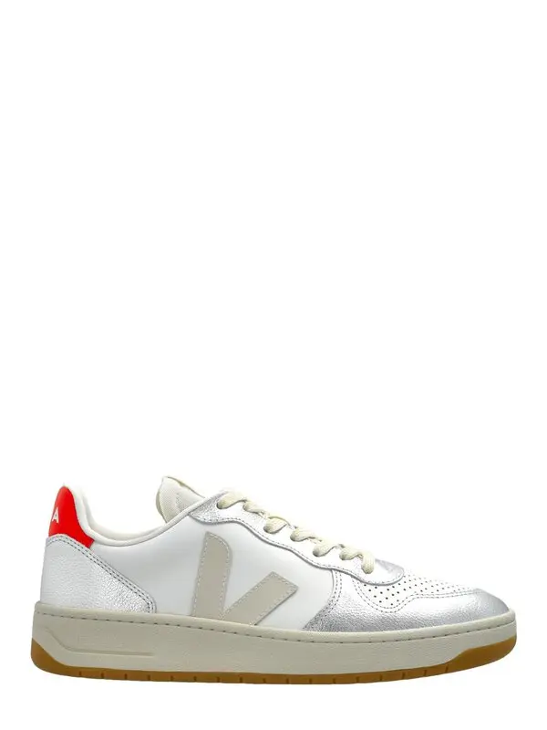 VEJA V-10 Prime Leather Sneakers - Silver